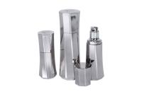 China Polygon Shape Acrylic Lotion Bottle Eye Cream Jar Cosmetic Packaging Set 100ml for sale