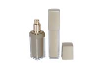 China Double Wall Lotion Cosmetic Pump Bottle 30 / 50ml Square Acrylic Face Cream Jar Family Set for sale