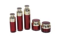 China 50ml Acrylic Lotion Cosmetic Pump Bottle With Mouth Cover Cream Jars Family Set for sale