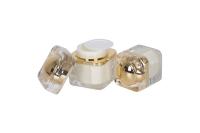 China Eco Friendly Square Acrylic Lotion Pump Bottles Cream Jars Skincare Combination Set for sale