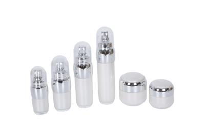 China 100ml Egg Shaped Acrylic Lotion Bottle Empty Cream Jar Skincare Set for sale