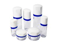 China 80ml Oval Lotion Cosmetic Pump Bottle Set With 25 / 45g PETG Jar for sale
