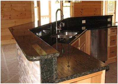 China Verde Uba Tuba Granite Countertops , Granite Kitchen Island Countertop Custom Size for sale