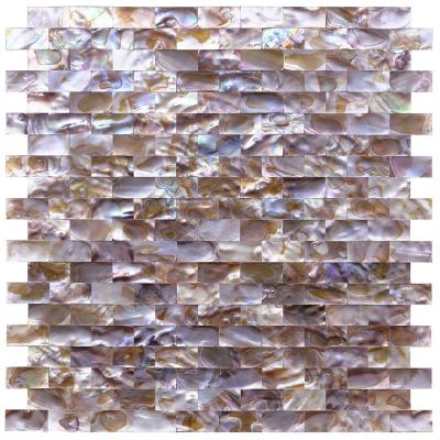China Mini Brick Natural Oyster Shell Tile , Split Faced Pool Mosaic Tiles for sale