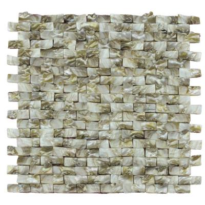China Golden Diamond Shell Mosaic Tile For Bathroom Wall Panels 3D Glossy Surface for sale