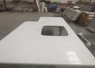 China Square Quartz Bathroom Worktops With Stainless Steel Sink Undermounted for sale