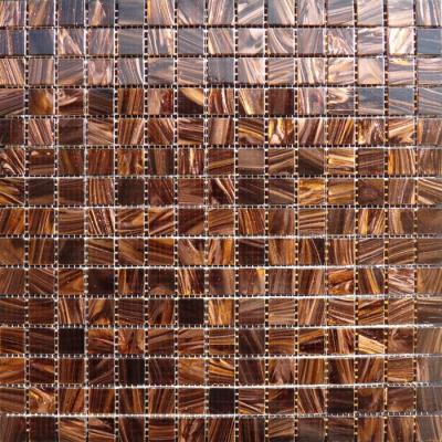 China Waterproof Gold Line Series Glass Mosaic Tile For Bar / Countertop for sale