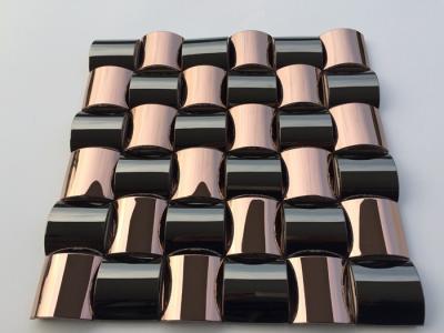 China Brush Vein Polygon Metallic Mosaic Tiles Sheets In TV Setting Wall for sale