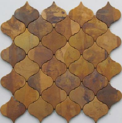 China Modern Small Bronze Metallic Mosaic Tiles For Interior Projects 8mm Thick for sale