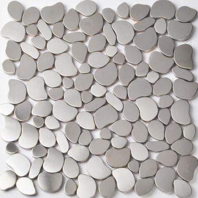 China Commercial Pebble Metallic Mosaic Tiles Mosaic Pieces For Shower Floor for sale