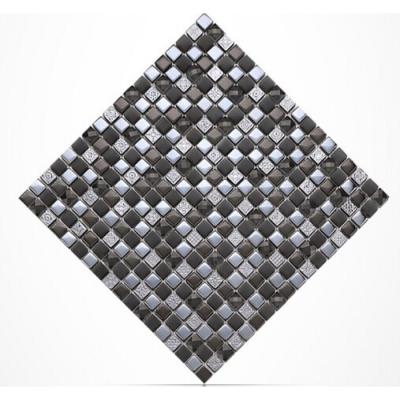 China Diamond Crystal Plated Glass Kitchen Backsplash Mosaic Tiles 15 X 15mm for sale