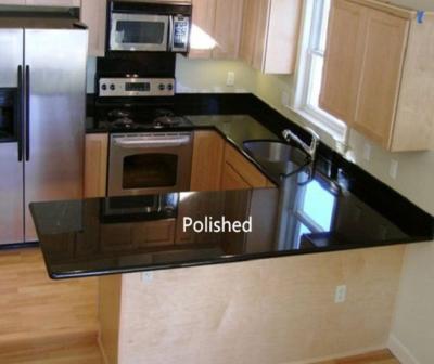 China Absolute Black India Granite Stone Slab Countertop Costs Pre Cut  2 - 3 Thick for sale