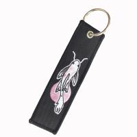 China Fish And Flower Double Sided Embroidery Keychain Metal Ring Keychain Fashion Trinket Accessories for sale