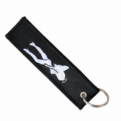 China White Woman Double Sided Embroidery Keychain Metal Keychain Motorcycle Keychain Accessories for sale