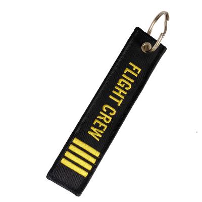 China Yellow Airplane Letter Double Sided Embroidered Keychain Aviator Keychain Fashion Gadget for sale