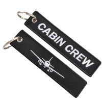 China Cabin Crew White Keychain Fashion Trinket Aviation Gift Accessories Airplane Embroidery Keychain Flett Crewe Keychains for sale
