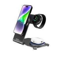 China Multipurpose Cool Electronic Gifts Foldable Wireless Charger Holder Multiple Devices for sale