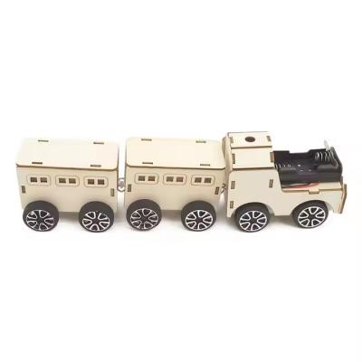 China Electric Train Wooden STEM Toys Educational Gift Funny Creative DIY Experiment for sale