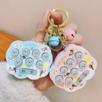 China Food Grade Silicone Toys Keychain Cloud Shaped Hamster Game Keychain for sale