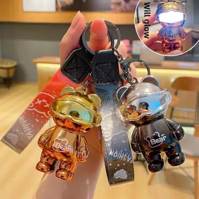 China Easy Carrying Toys Keychain Metal Mini Bear Keychain With Light Fashion Compact Size for sale