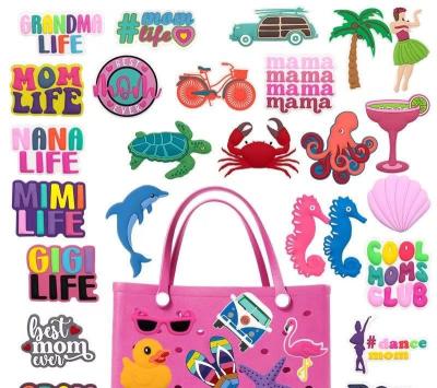 China Beach Bag Toys Keychain Multicolor PVC Soft Rubber Bogg Bag Charms for sale