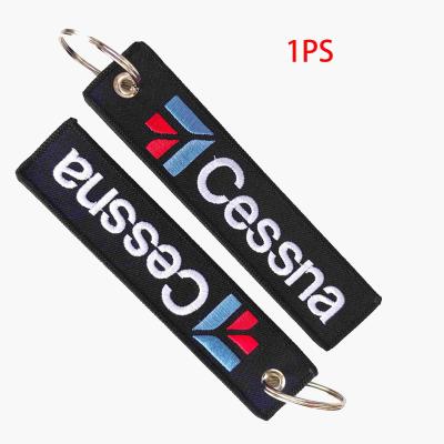 China Customized logo Design Keychain Gifts Handmade Woven Key Tag Embroidered Keychain for sale