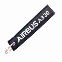 China Blank Custom logo Embroidery Fabric Woven Brand Airplane Jet Tag Key Ring Embroidered Airline Keychain for sale