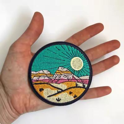 China Round Shape Clothing Embroidery Patches Custom Fashion 3d Embroidered Patches for sale