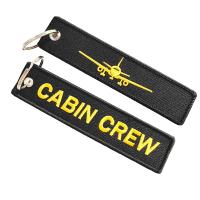 China Customize Personal Logo Fabric Key Tag with Own Design Woven Embroidery Keychains for sale