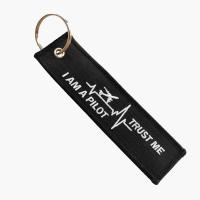 China Personalized Pilot Keychain - TRUST ME Design with Anti-Fade Stitching & Water-Resistant Polyester Fabric for sale
