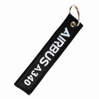 China AIRBUS A340 Embroidered Keychain - High Colorfastness Thread | Stainless Steel/Zinc Alloy Ring | Custom Packaging​ for sale