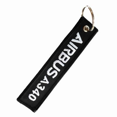 China AIRBUS A340 Embroidered Keychain - High Colorfastness Thread | Stainless Steel/Zinc Alloy Ring | Custom Packaging​ for sale
