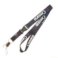China Black Polyester Personalized Neck Lanyards With Quick Release Buckle Metal Key Ring Corporate ID Holder for sale