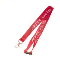 China Multi Purpose Red Promotional Printed Lanyards Reflective Edges Silk Screen Woven Labels​ for sale
