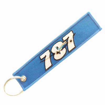 China Artisan-Crafted Dual-Tone Keychains | Precision '787' Embroidery + Washable Fabric | Vintage Collector's Gift for sale