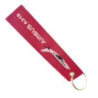China AIRBUS A310 Keychain - Bold Red Base + Gold Metal Ring | Aviation Collector's Edition for sale