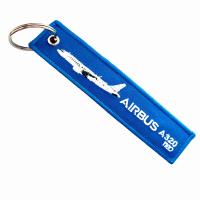 China Airbus A320 Precision Embroidery Keychain | Aviation-Grade Fabric + Reinforced Metal Ring | Collector's Travel Essential for sale