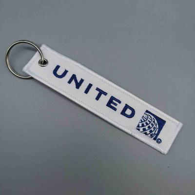 China Aviation Collectible​ Custom Embroidered Keychain Tags Corrosion Proof for sale
