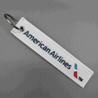 China American Airlines Custom Embroidered Key Fob Corrosion Resistance High Accuracy for sale