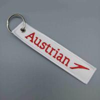 China Symmetrical Flight Tag Keyring Double Stitch Pure White Aesthetic For Aviation Collector for sale