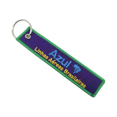 China 3D Custom Embroidered Keychain Flight Tag Keychain Eye Catching Long Lasting for sale