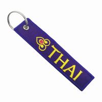 China Luxury Custom Embroidered Keychain Travel Accessory Embroidered Name Keychain for sale