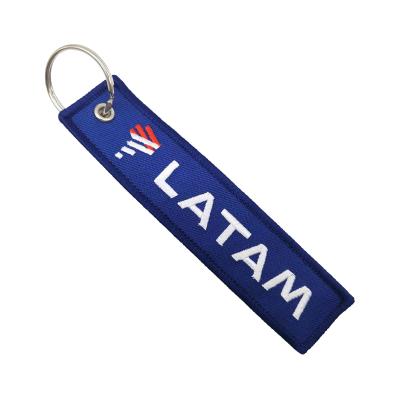 China LATAM Custom Embroidered Keychain Lightweight Embroidered Name Keychain for sale