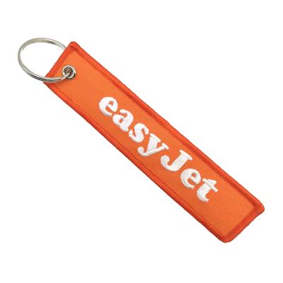 China EasyJet Co Branded Aviation Tag Keychain Anti Rust Metal Ring Laser Engraving for sale