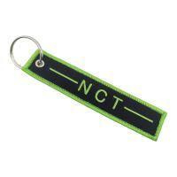 China Double Sided Custom Embroidered Keychain High Contrast Embroidered Key Ring For NCT Fans for sale