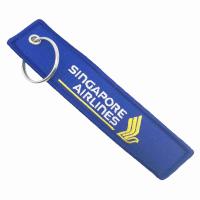 China Singapore Airlines Custom Embroidered Key Fob Reinforced Edge For Aviation Enthusiast for sale