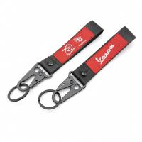 China Vintage Vespa-Inspired Key Lanyard | Customizable Red-Black Badge | Premium Metal Clasps & Timeless Appeal​ for sale