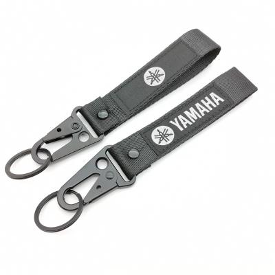 China Custom YAMAHA Embroidered Lanyard - Premium Black Fabric & Metal Clips - Motorcycle Enthusiast Essential​ for sale