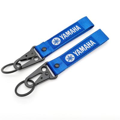 China Vibrant Cobalt Lanyard Keychain - Bold YAMAHA Woven Tag & Dual Hook Security - Rider's Daily Essential for sale