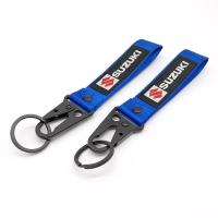 China Suzuki Racing Heritage Keychain - Dual-Layer Embroidery & Industrial-Grade Clips for True Moto Fans for sale